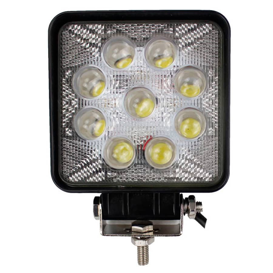 Faro auxiliar 9 led 27w cuadrado con lupa - EVER SAFE®